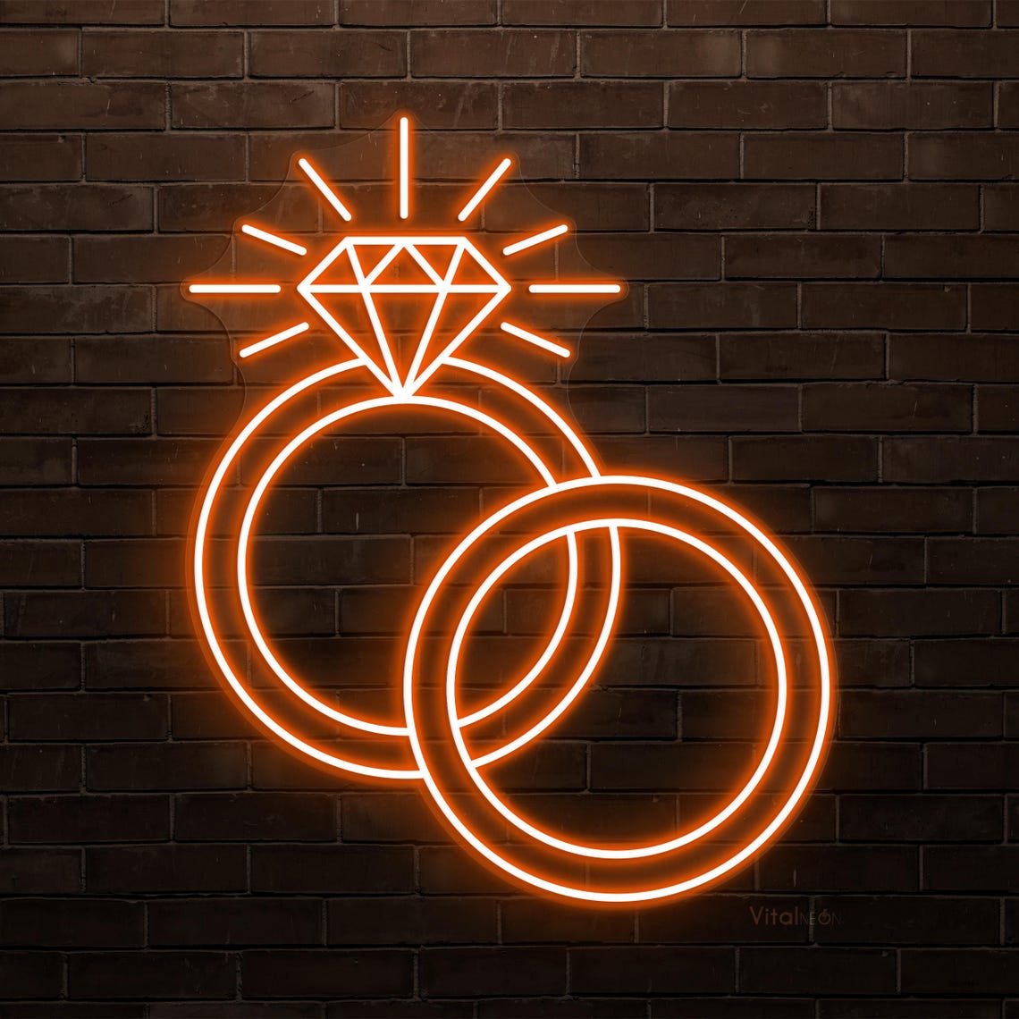 Wedding Rings Neon Sign, Diamond Ring LED Wall Decor - Etsy