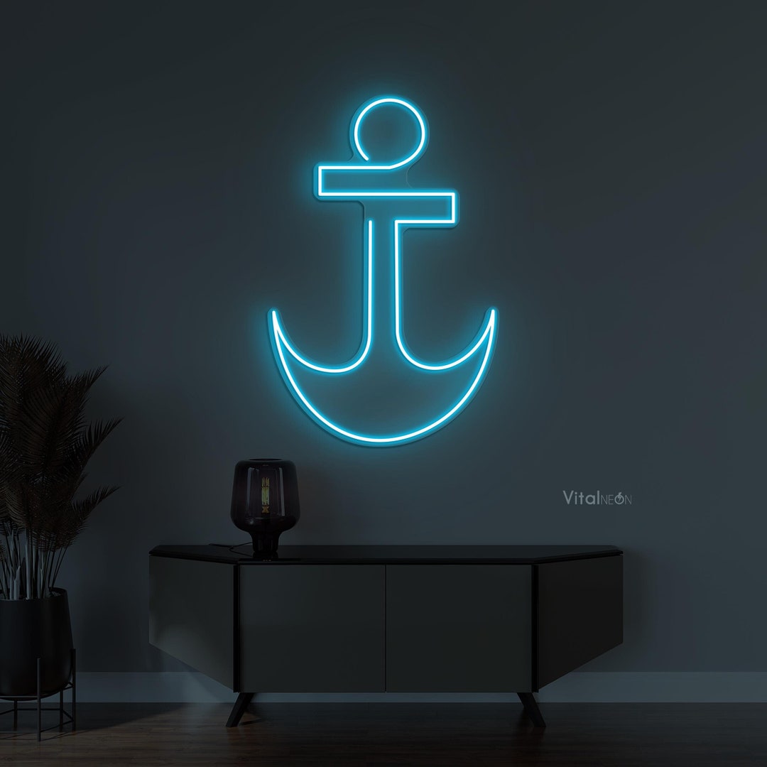Anchor Neon Sign, Anchor LED Light, Led Wall Decor, Home Wall Art ...