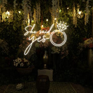 She Said Yes Neon Sign, She Said Yes LED Light, Engagement Party Sign ...
