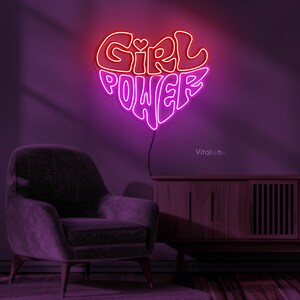 Girl Power Neon Sign, Girl Power LED Naeon Art, Girl Power LED Light ...