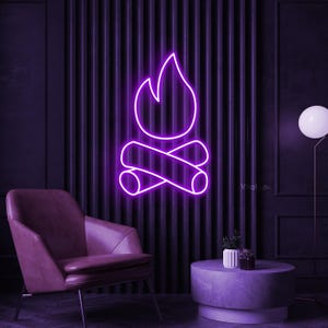 Bonfire Neon Sign, Bonfire LED Light, Fire Wall Decor, Burning Wall Art ...