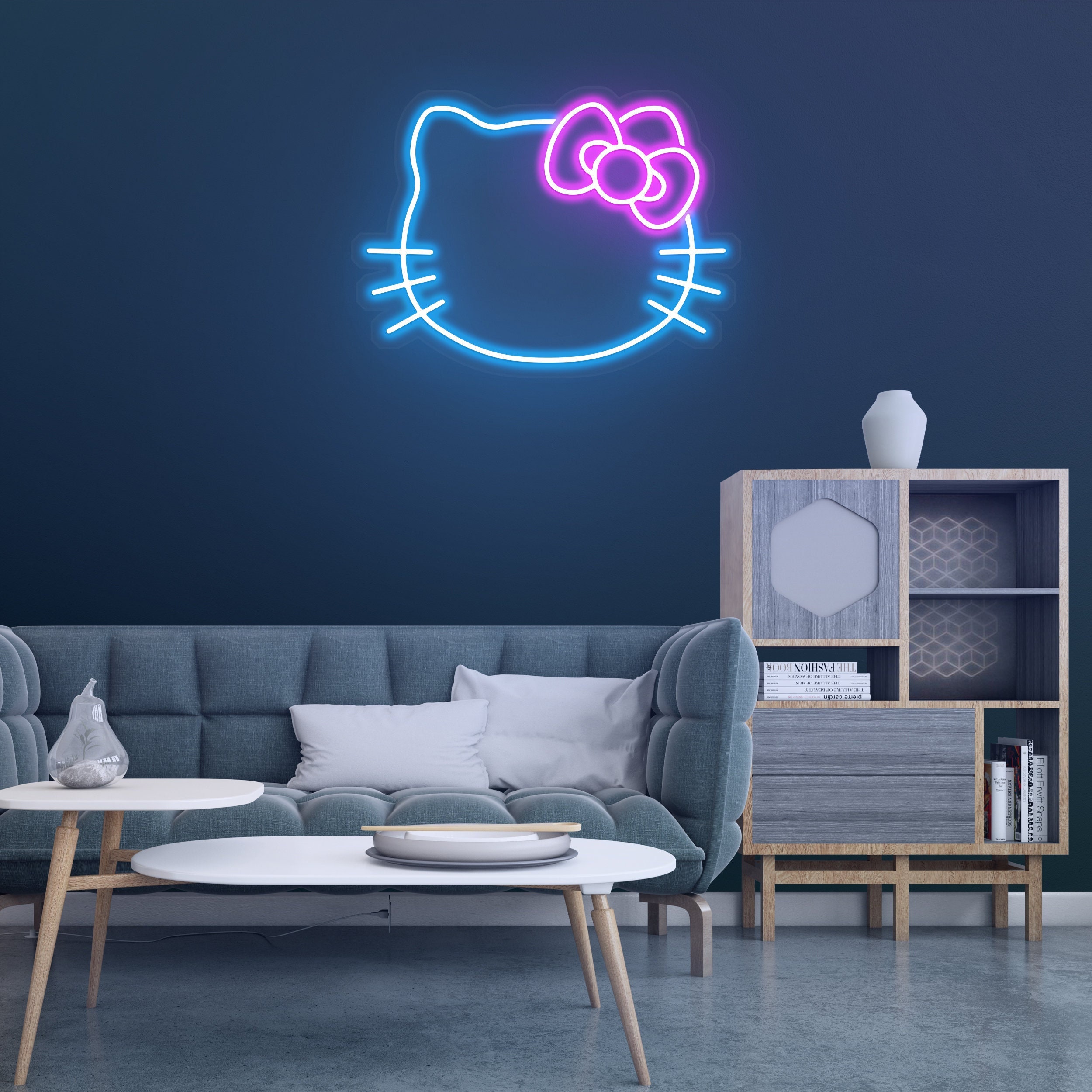 Cute Kitty Cat Face Neon Sign Adorable LED Light Decor for Bedroom ...