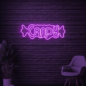 Candy Neon Sign, Candy LED Light, Candy Shop Wall Decor, Christmas Wall ...