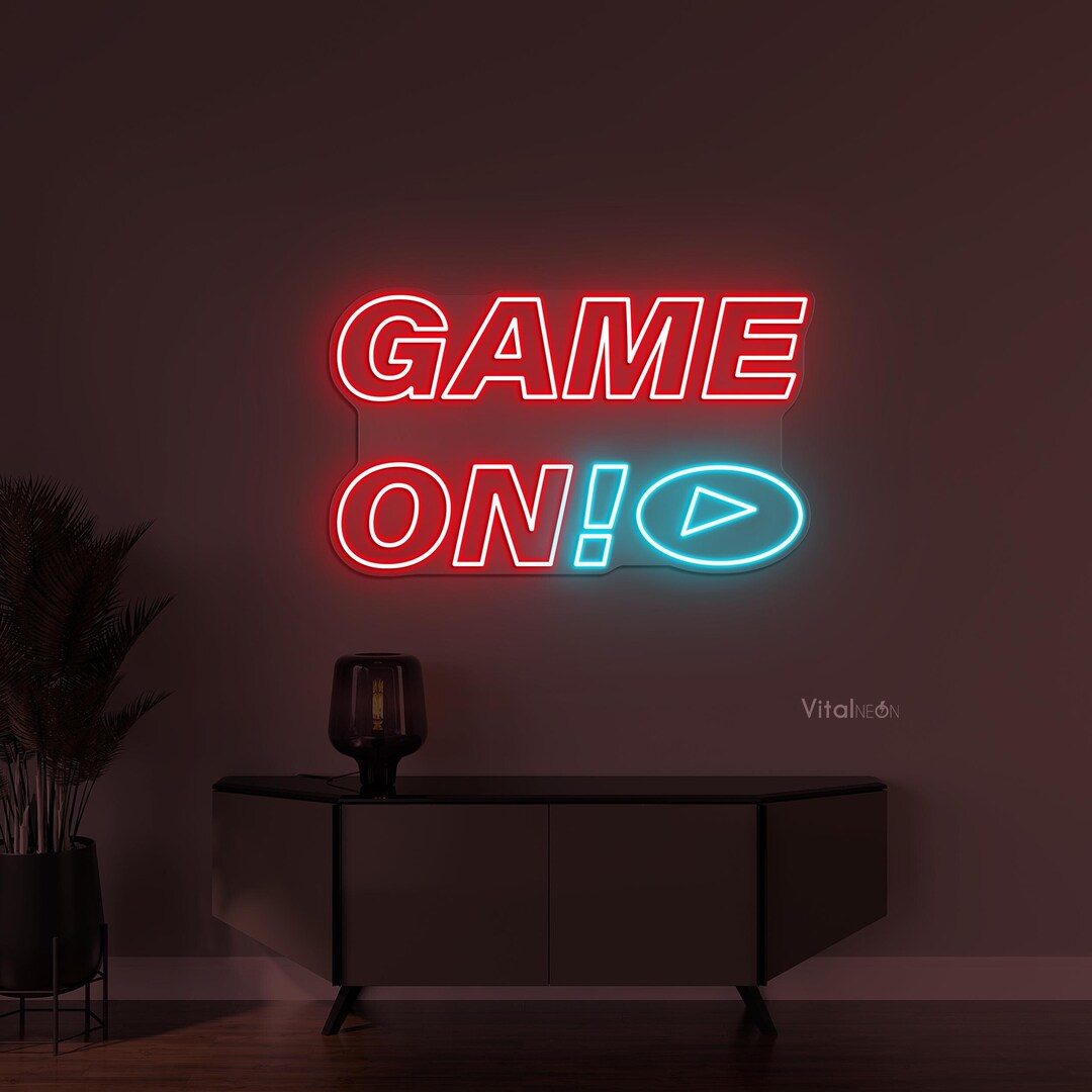Game on Neon Sign, Game on LED Light, Game Wall Decor, Game Room Wall ...