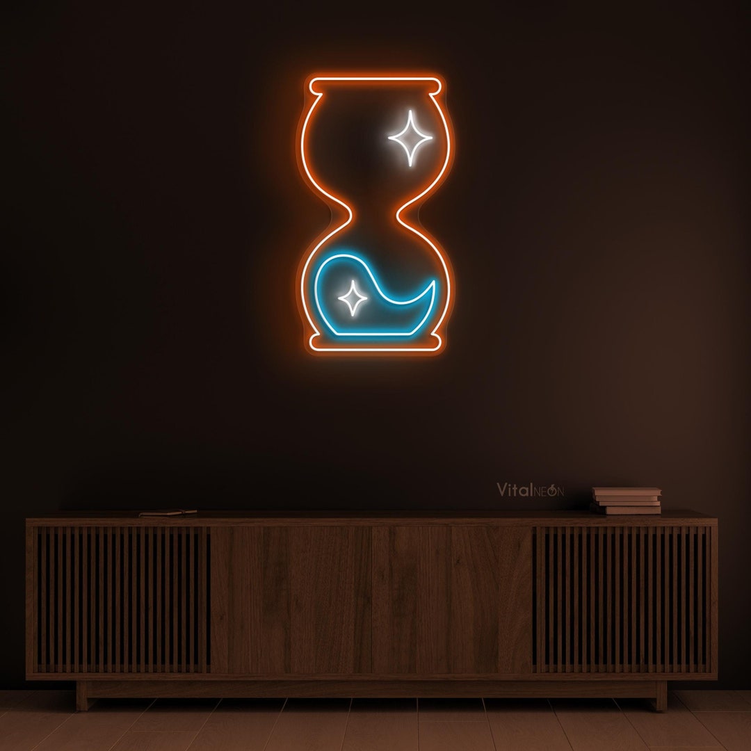 Hourglass Neon Sign, Hourglass LED Light, Hourglass Timer Wall Art ...