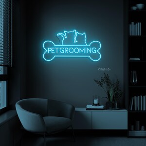 Pet Grooming Neon Sign, Pet Grooming LED Light, Dog Cat Pet Service ...