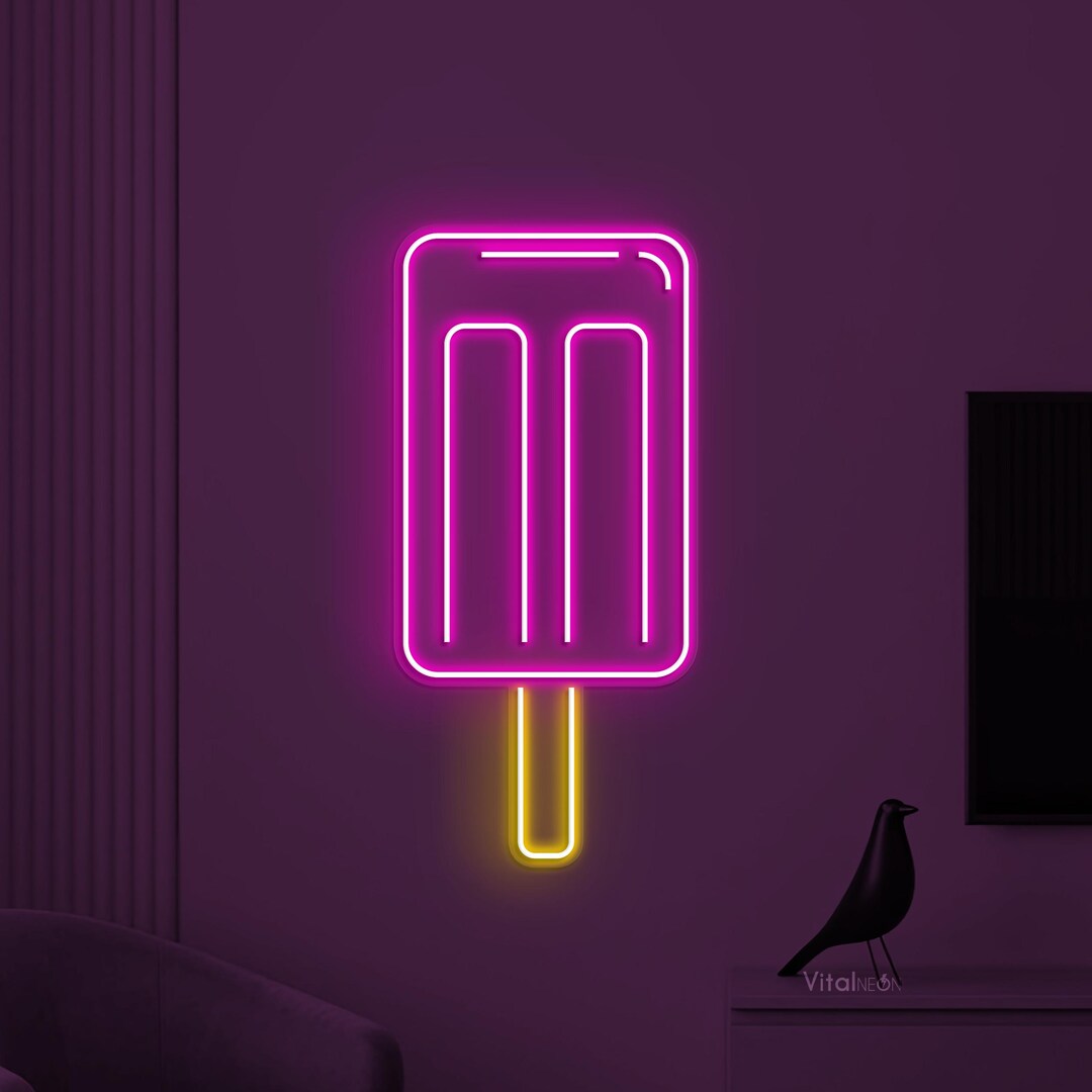 Popsicle Neon Sign, Popsicle LED Light, Ice Pop Wall Decor, Ice Cream ...