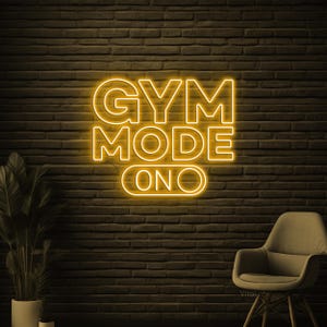 Gym Mode on Neon Sign, Gym Mode on LED Light, Gym Wall Decor, Fitness ...