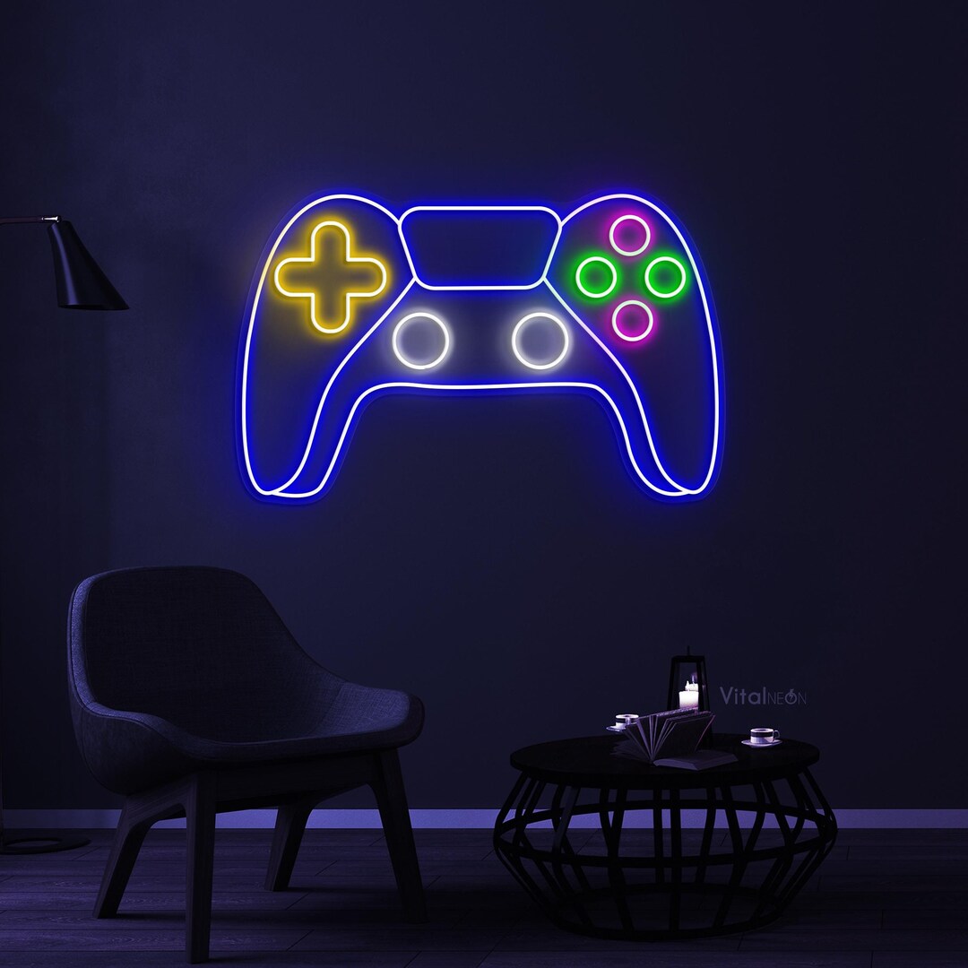 Game Controller Neon Sign, Game Console LED Light, Game Zone Wall Decor ...