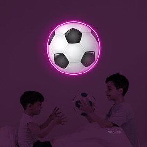 Soccer Ball Neon Sign, Soccer Ball LED Light, Football Ball Wall Art ...