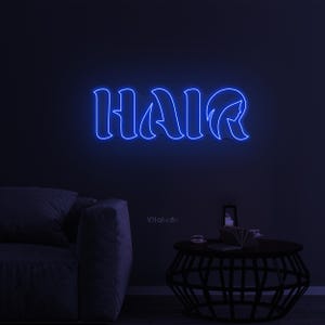 Hair Neon Sign, Hair LED Light, Hair Logo LED Neon Art, Barber Shop LED ...
