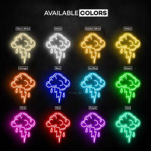 Cloud and Lightning Bolt Neon Sign, Cloud and Lightning Bolt LED Light ...