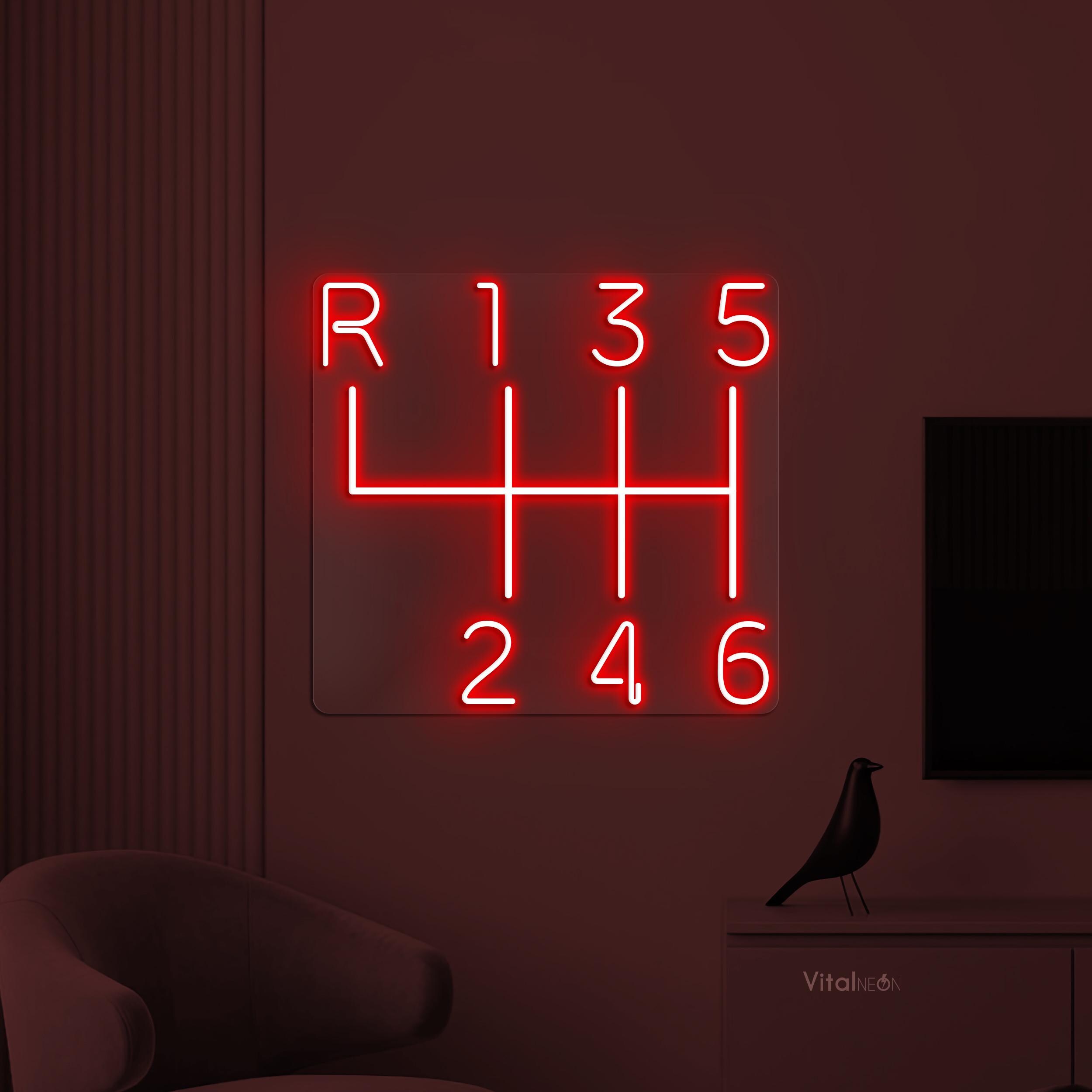 Car Gearbox Neon Sign, Car Gearbox LED Light, Auto Workshop Wall Decor ...