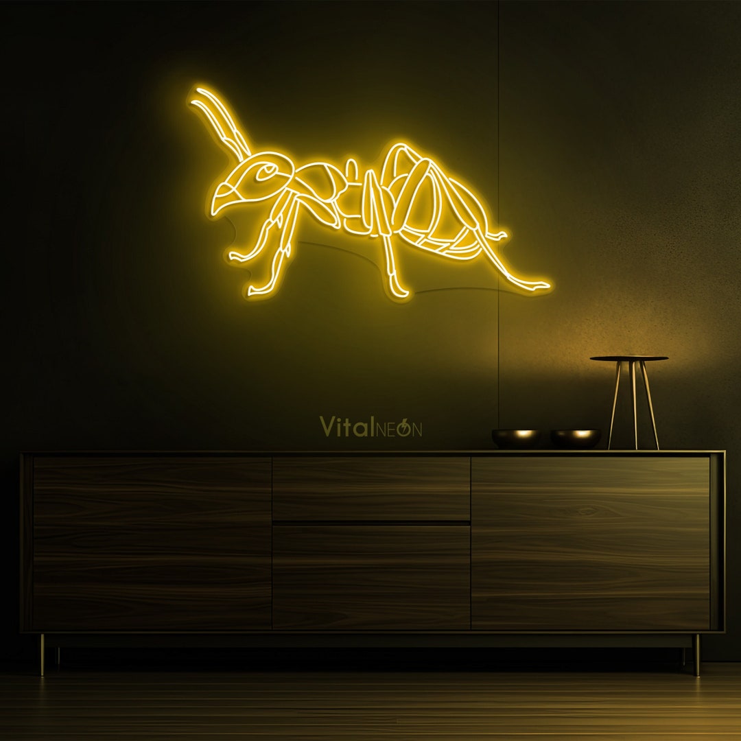 Neon Ant LED Sign, Creative Ant Lamp Nightlight, Neon Ant Light for ...
