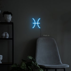 Pisces Neon Sign, Zodiac Horoscope Wall Decor, Astrology Birthday Gift ...