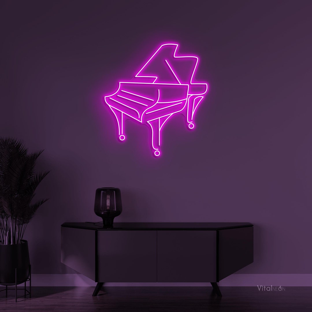 Piano Neon Sign, Piano Led Light, Music Room Wall Decor, Music Club ...