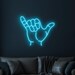 Shaka Hand LED Neon Sign, Chill Vibe Wall Decor - Etsy