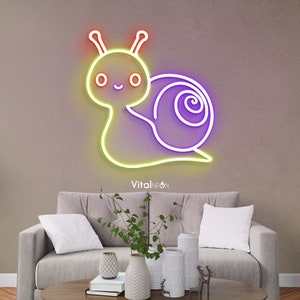 Snail Neon Sign, Cute Snail LED Neon Light, Snail Neon Art, Snail Wall ...