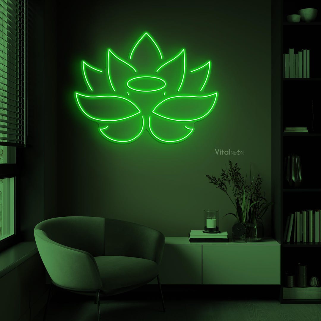 Lotus Flower Neon Sign, Lotus Flower LED Light, Flower LED Wall Decor ...