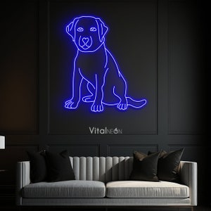 Labrador Retriever Pet LED Neon Light, Labrador Dog LED Light-up Sign ...