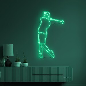 Golf Player Neon Sign, Golf Player LED Light, Golf Club Wall Decor ...