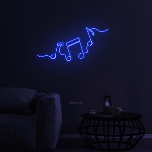 Music Notes Neon Sign, Music Notes LED Light, Melody LED Neon Art ...