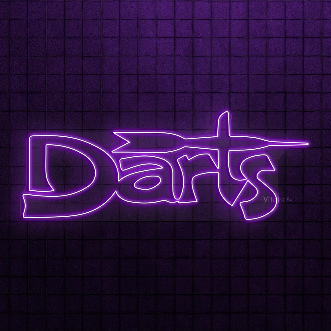 Darts Neon Sign, Darts Led Light, Darts Logo Wall Decor, Darts Club ...