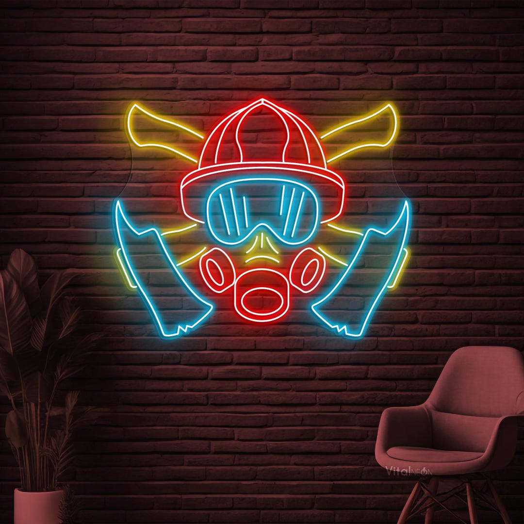 Firefighter Gear LED Neon Sign for Home Wall Decor, Fire Department ...