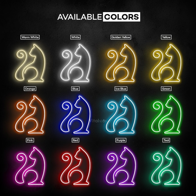 Customizable Cat LED Neon Sign, Nursery or Bar Wall Decor, Gift - Etsy