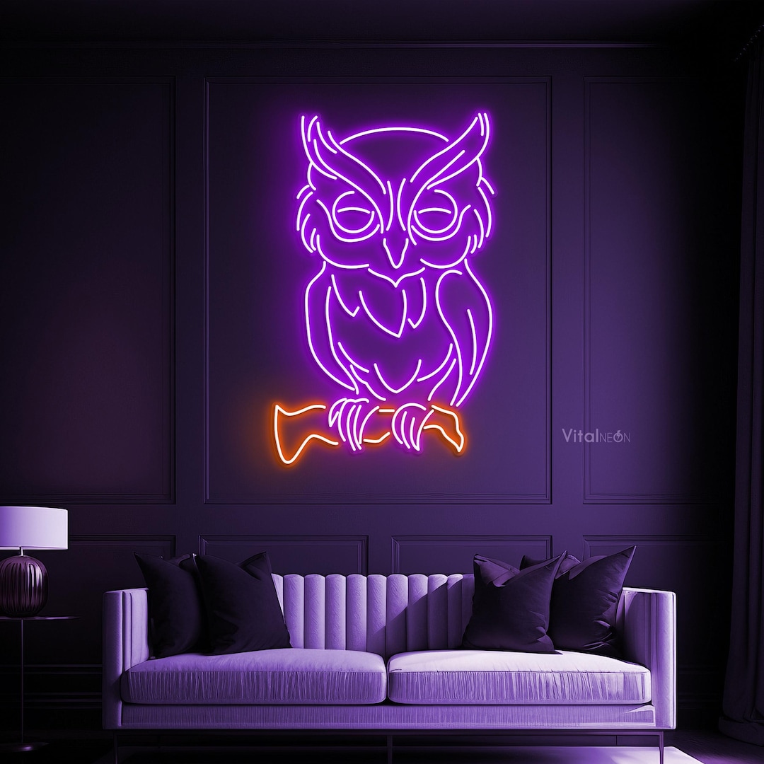 Owl Neon Sign, Owl LED Light, Owl Bird LED Wall Decor, Home, Birds ...