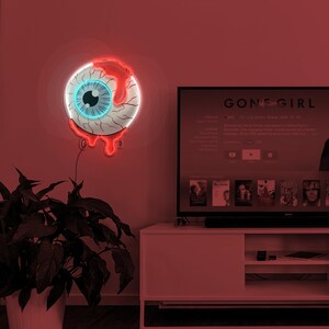 Bloody Eye Neon Sign, LED Neon Eye Light, Creepy Eye Pop Art Wall Decor ...