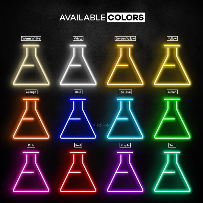 Flask Neon Sign LED Light Science Wall Art Library School College ...