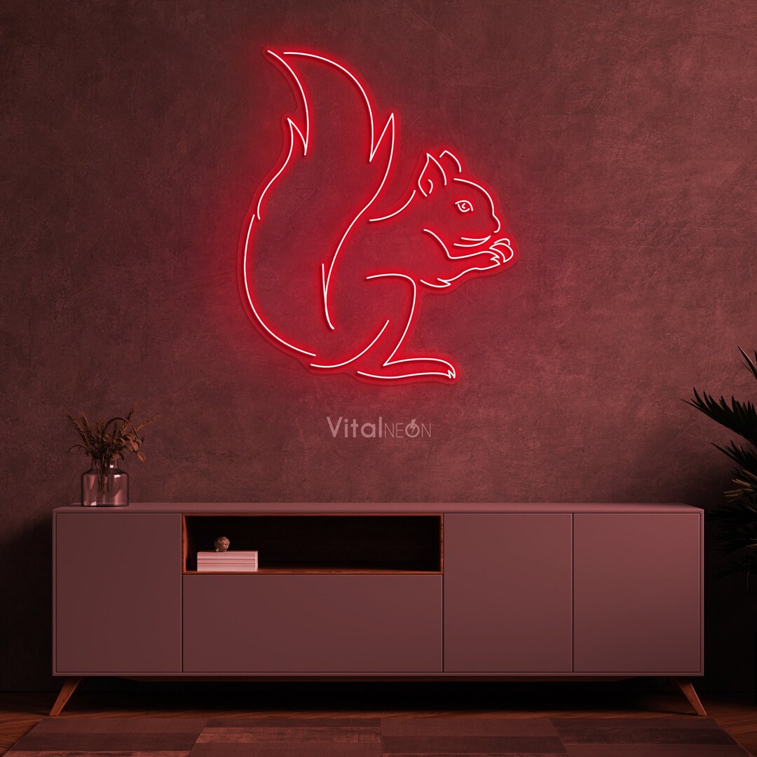 Squirrel LED Neon Light, Room Wall Decor, Squirrel Neon Sign for Home ...