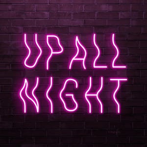 Up All Night Neon Sign LED Light Party Wall Decor Gamer Room Sleepyhead ...