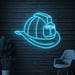 Firefighter Helmet Neon Sign, Firefighter Helmet LED Light, Rescue Room ...