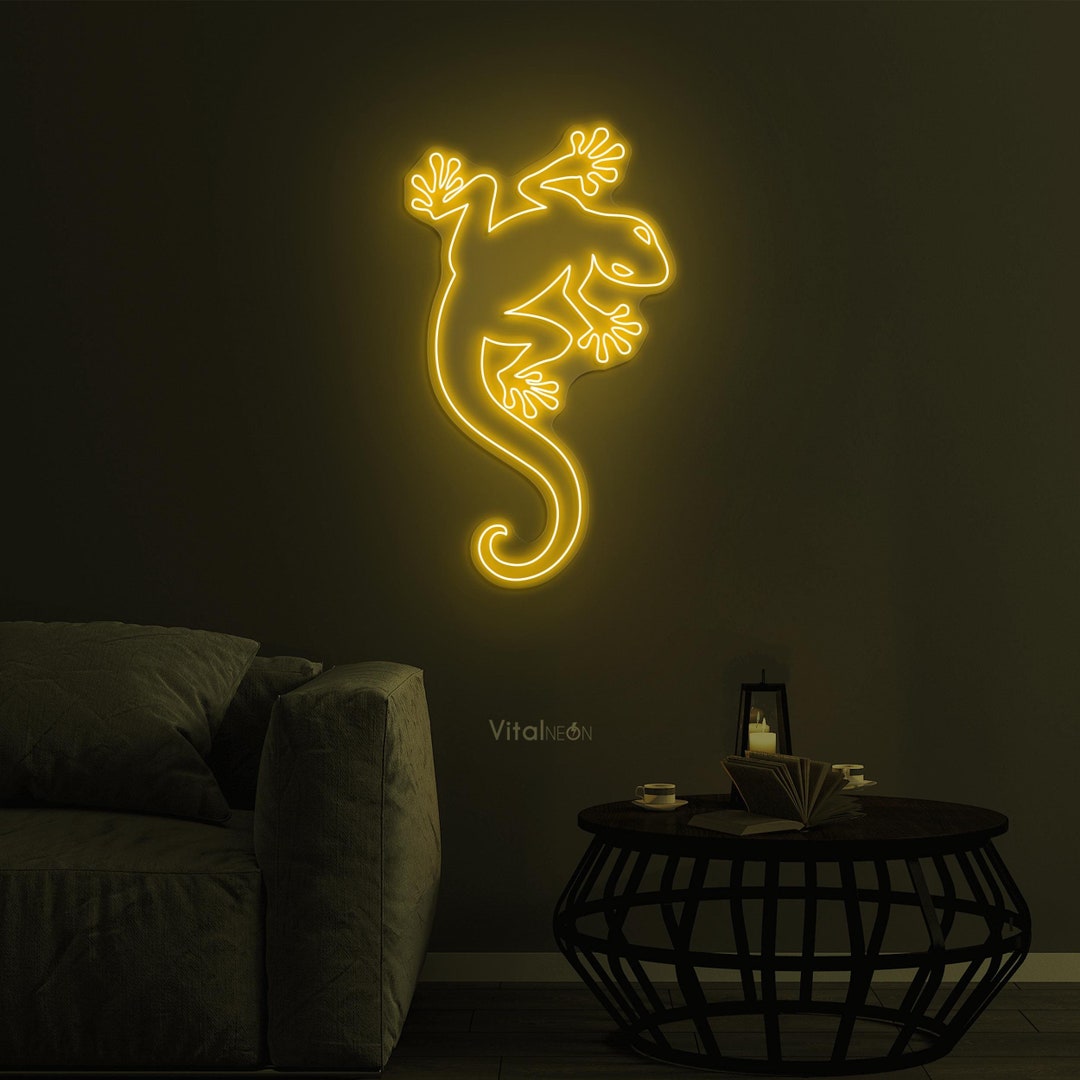 Gecko Neon Sign, Lizard LED Light, Gecko LED Neon Art, Animal Wall ...