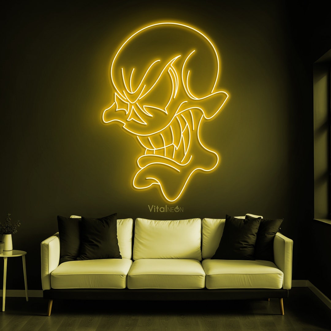 Skull Neon Sign, Skeleton Face Night Light for Room Decor, Hanging Neon ...