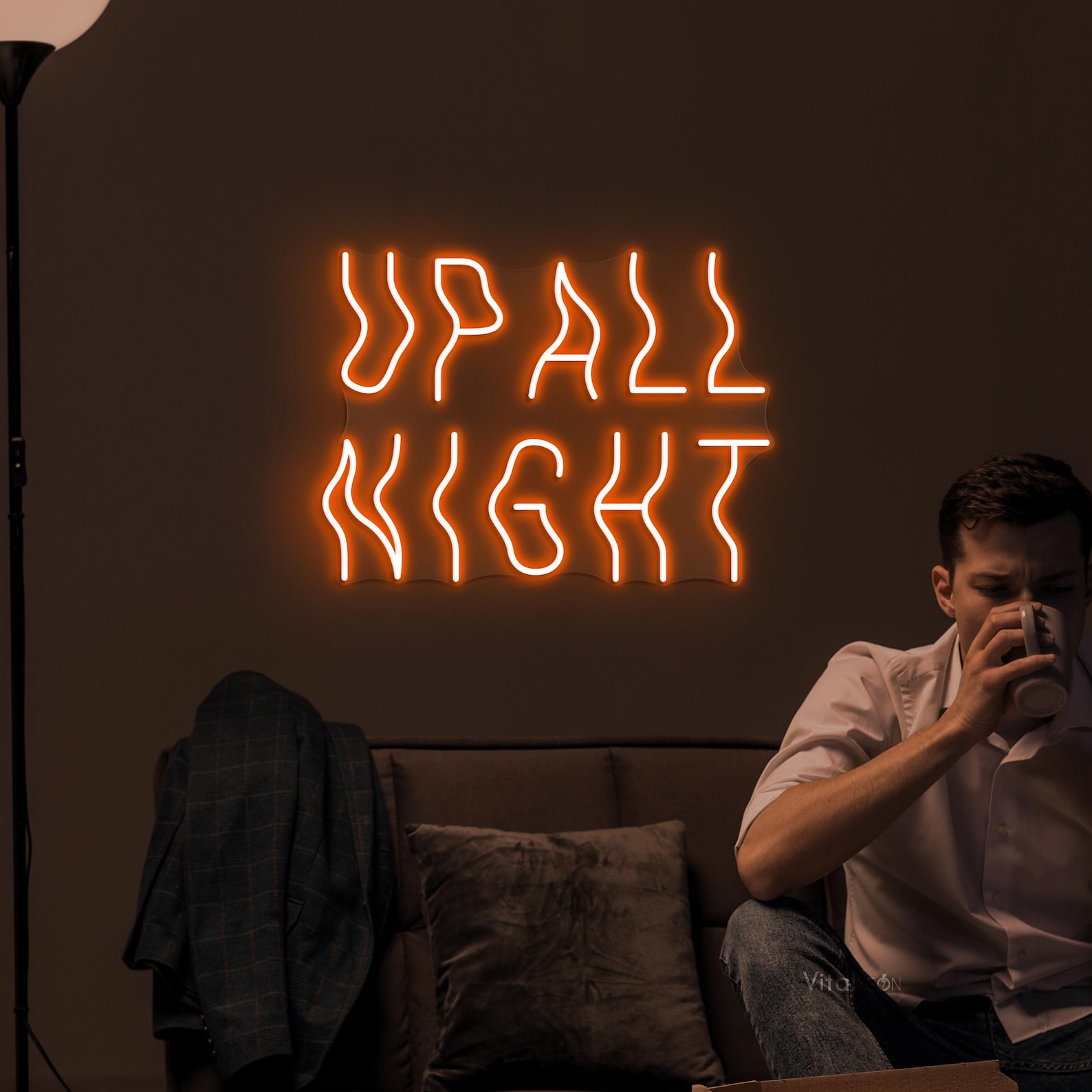Up All Night Neon Sign LED Light Party Wall Decor Gamer Room Sleepyhead ...