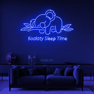 Koala Sleep Time Neon Sign, Sleepy Koala LED Light, Sleepy Koala LED ...