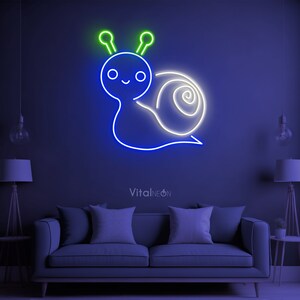 Snail Neon Sign, Cute Snail LED Neon Light, Snail Neon Art, Snail Wall ...