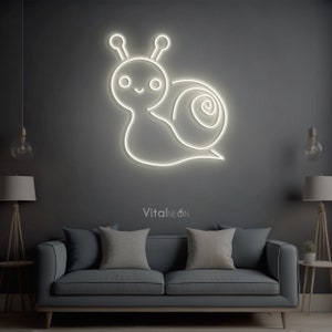 Snail Neon Sign, Cute Snail LED Neon Light, Snail Neon Art, Snail Wall ...