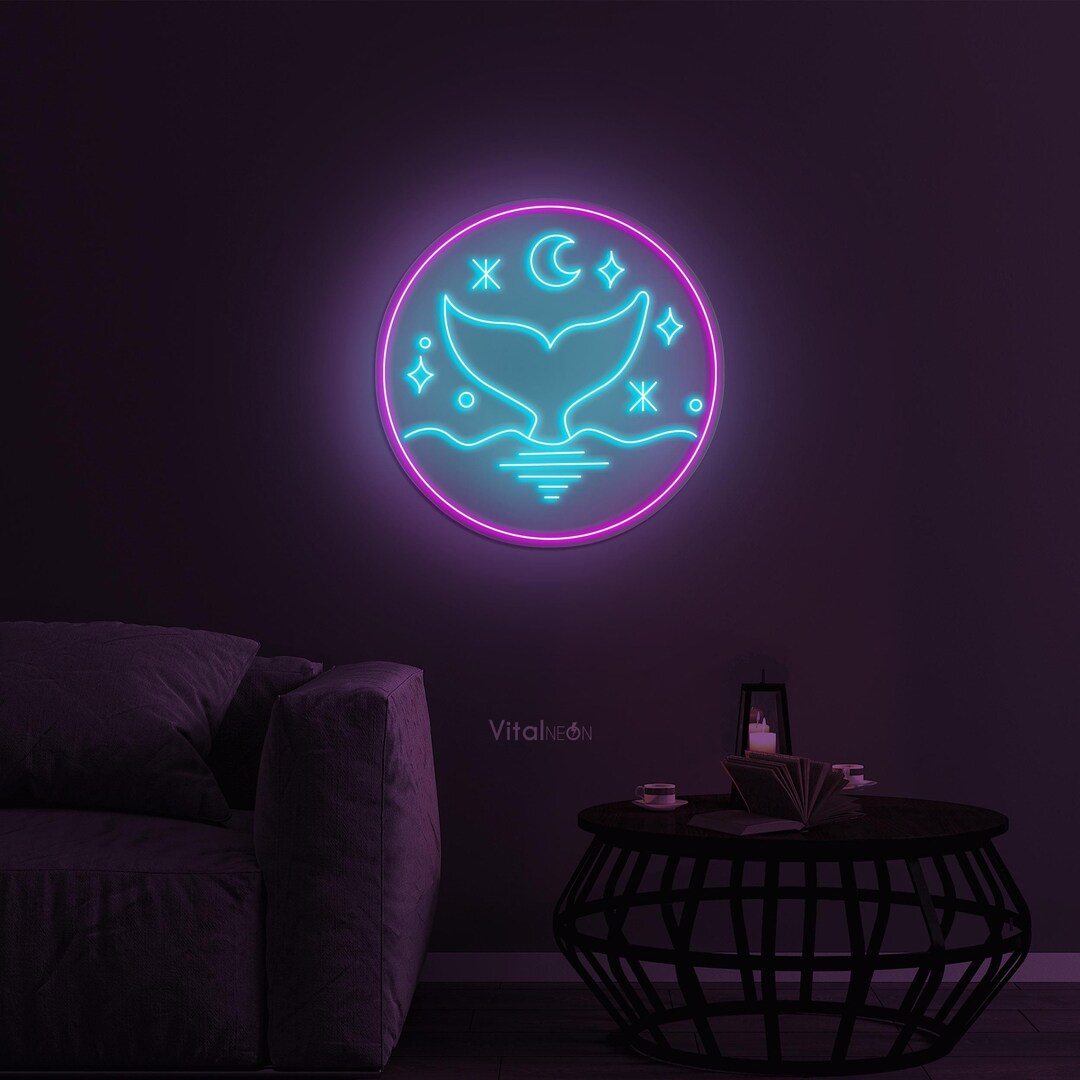 Dolphin Tail Neon Sign, Dolphin Tail LED Light, Dolphin Fish LED Neon ...