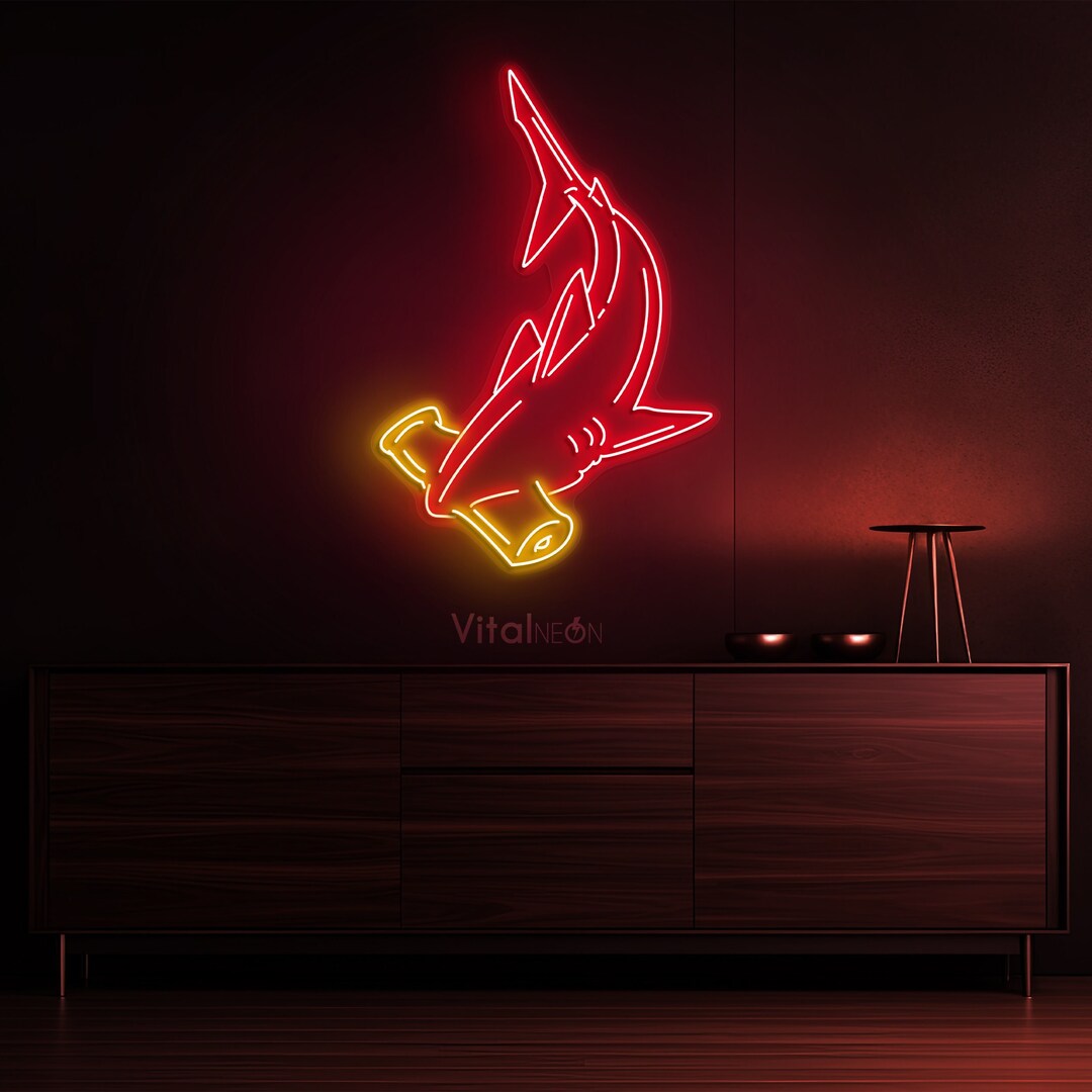 Hammerhead Shark LED Neon Light, Shark Fishing Sign, Light for Boys ...