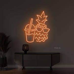 Pineapple Neon Sign, Pineapple With Glasses LED Light, Pineapple Surf ...