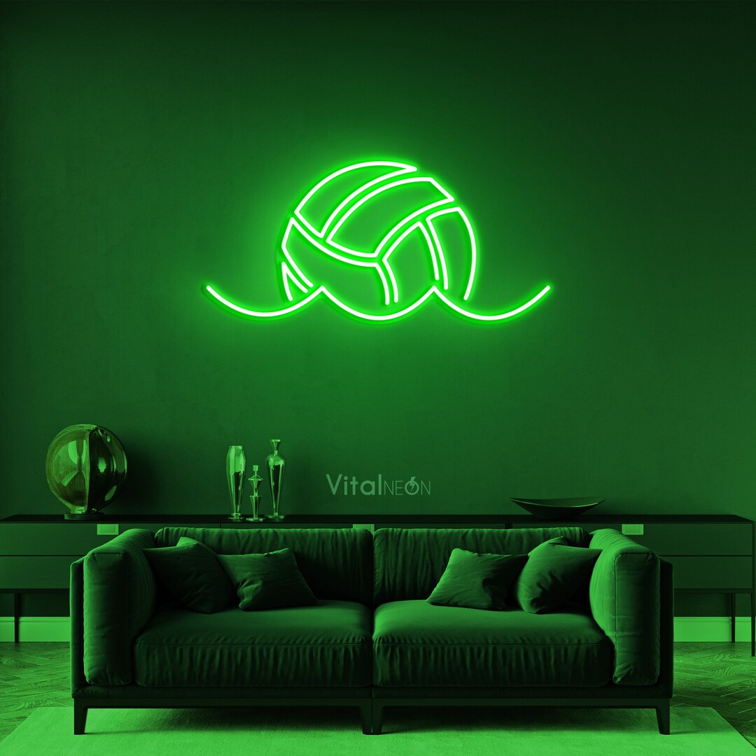 Volleyball Neon Light, Volleyball Neon Sign, Sign for Game Room Decor ...