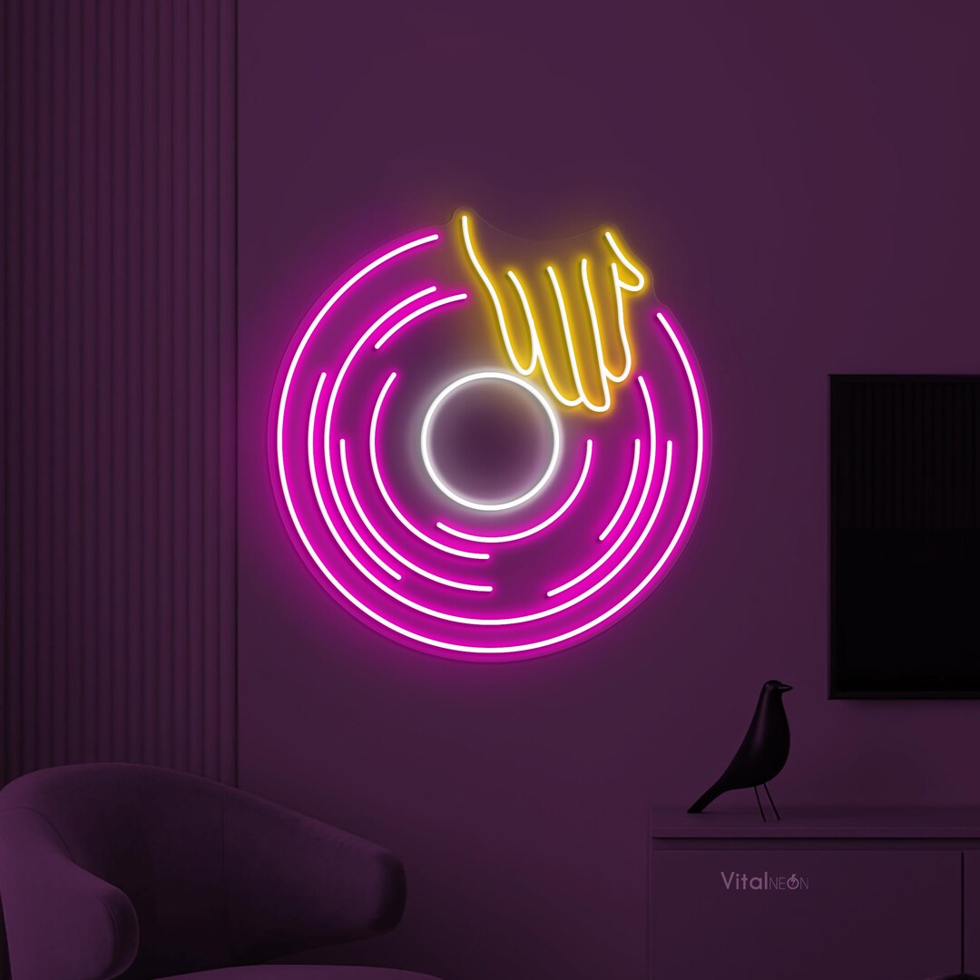 Vinyl Neon Sign, Vinyl Record LED Light, Vinyl Spin Wall Decor, Vinyl ...