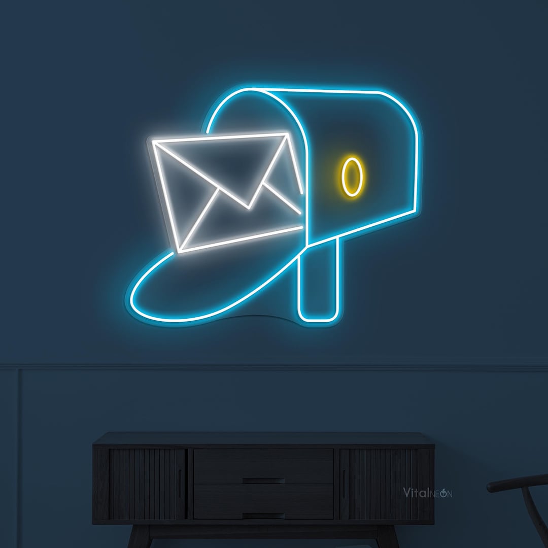 Letterbox Neon Sign, Letterbox LED Light, Mail Letter Decor, Mailbox ...