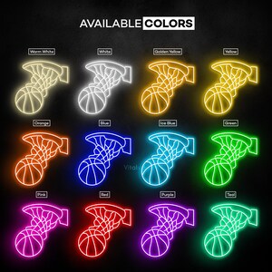 Basketball Hoop Neon Sign, Basketball Hoop LED Light, Basketball Wall ...
