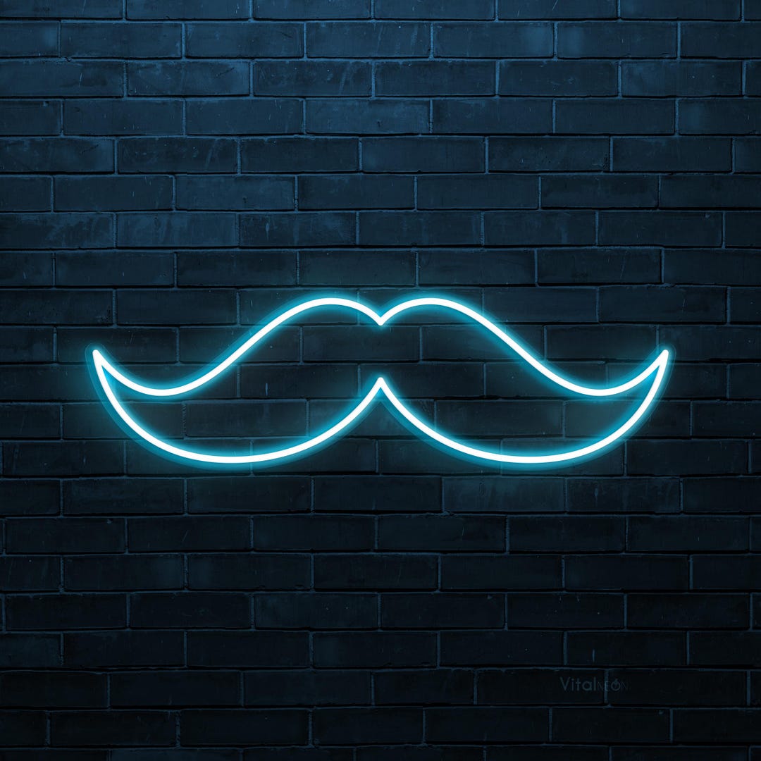 Mustache Neon Sign, Barbershop LED Wall Art - Etsy