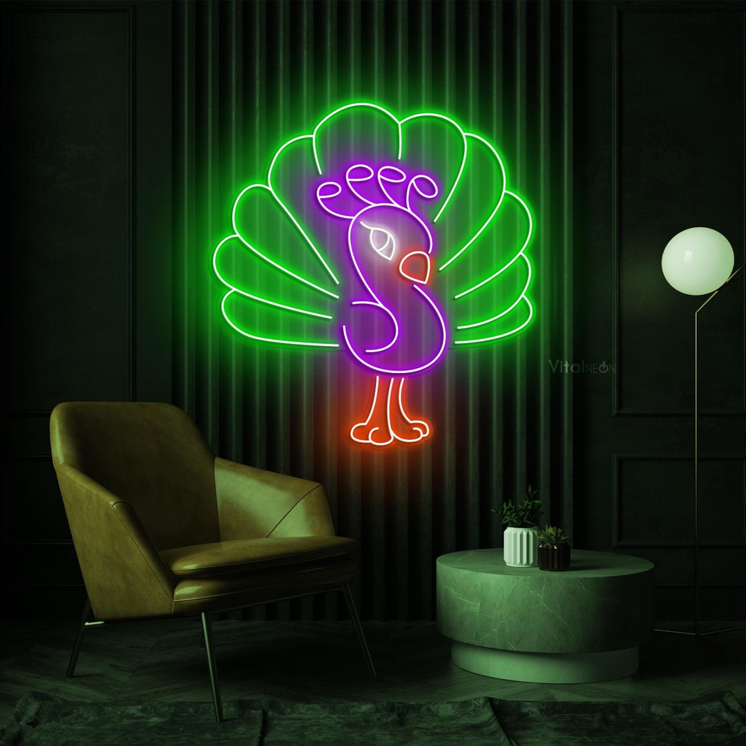 Peacock Neon Sign, Peacock LED Light, Peacock Bird LED Neon Art, Home ...